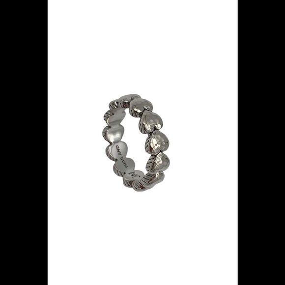 JAI | Jewelry | Jai Sterling Silver Symbols Of Love Heart Band Ring ...